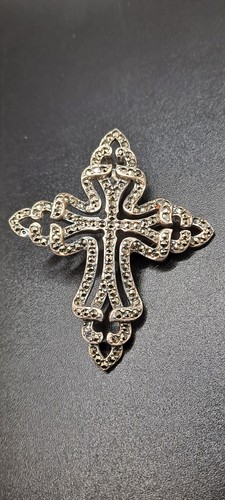 Sterling Silver .925 Marcasite Cross Pendant | eBay