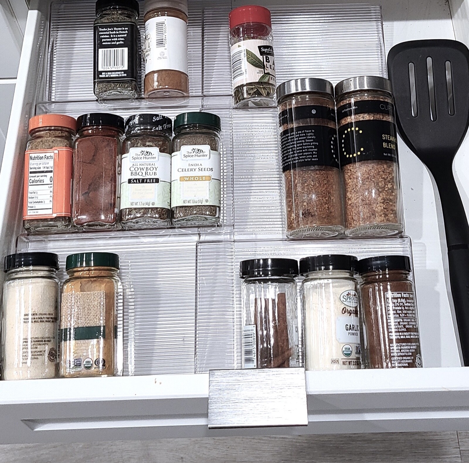 Adjustable, Expandable Plastic Spice Rack, Drawer Organizer for Kitchen ...