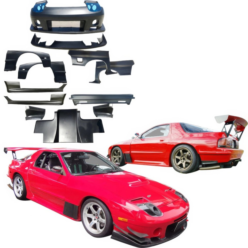 VSaero FRP TDES Wide Body Kit 12pc (FC3S) for RX-7 Mazda 86-92 ...
