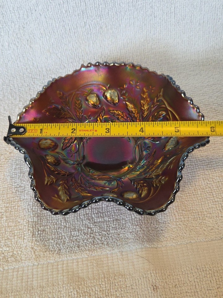 Vintage Northwood Carnival Glass Strawberry Pattern Dish | eBay