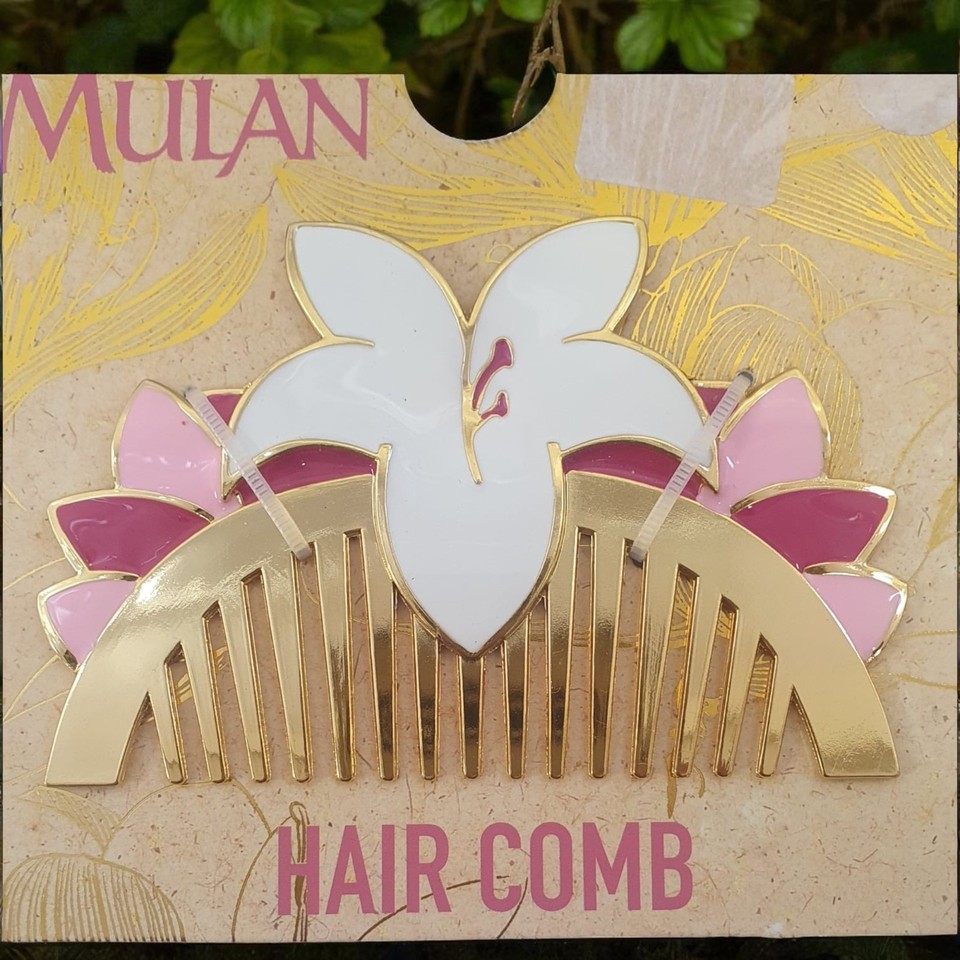 Disney Princess Mulan Hair Comb Floral Print Hair Accessories Metal ...
