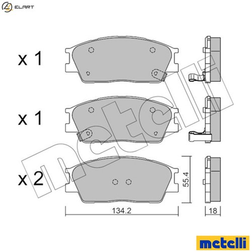 BRAKE PAD SET DISC BRAKE 22-1374-0 FOR KIA G4FG 1.6L G4NA/G4NH 2.0L ...