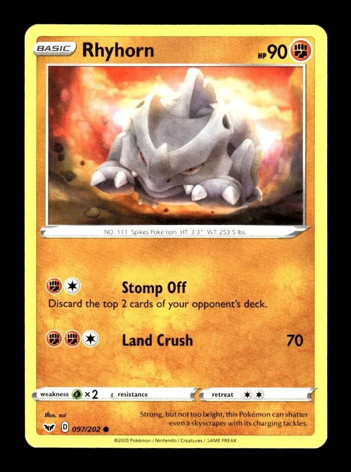Rhyhorn Pokemon TCG Card 097/202 | eBay