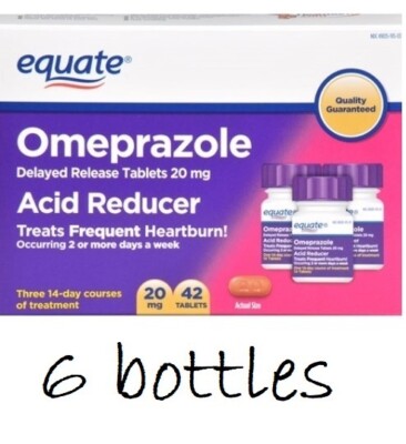 6X Equate Omeprazole OTC acid reflux GERD reducer delayed release 84 ...