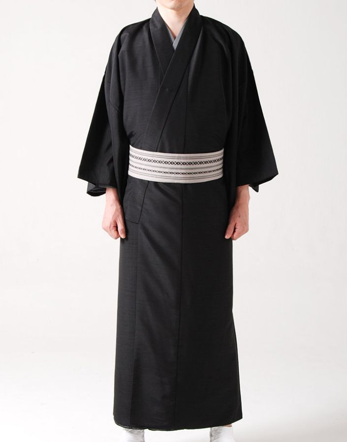Japanese Men's Traditional Tsumugi HITOE Kimono Clothing Polyester 100% ...
