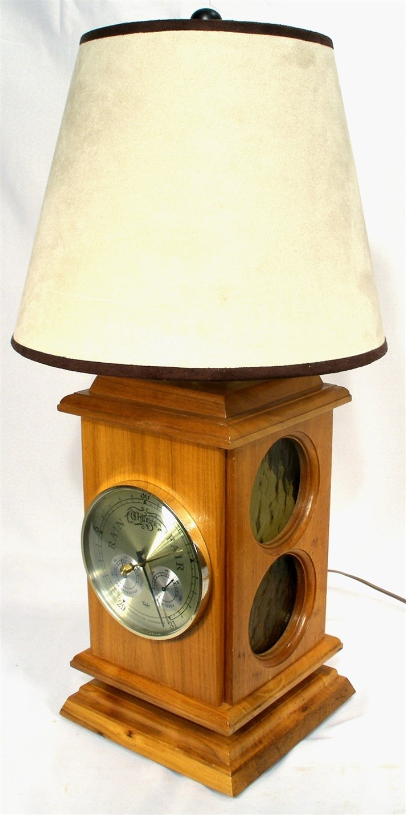 VINTAGE UNIQUE TAYLOR BAROMETER THERMOMETER WOOD DECOR MODERN TABLE ...