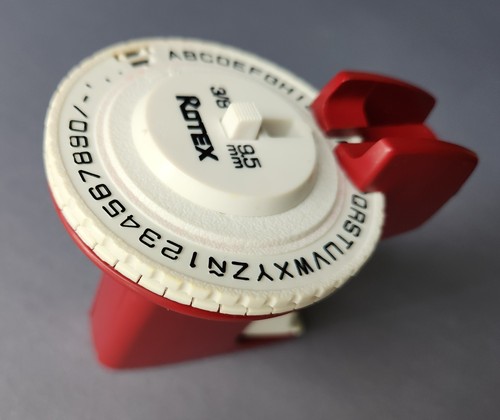 Vintage ROTEX 9.5 mm 3/8" Red/White Label Maker - USA Made | eBay