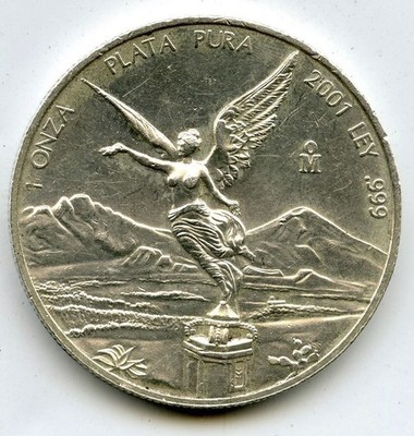 2001 Mexico Libertad Onza 999 Silver 1 oz Coin Plata Pura Bullion ...