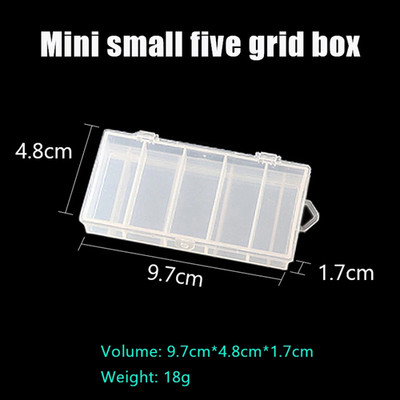 Transparent Plastic Accessory Box Luya Box 5 Compartments Fishing ...