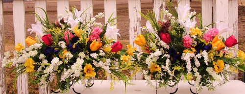 Spring Flower Table Arrangements Church Silk Wedding Altar Vases Vary ...