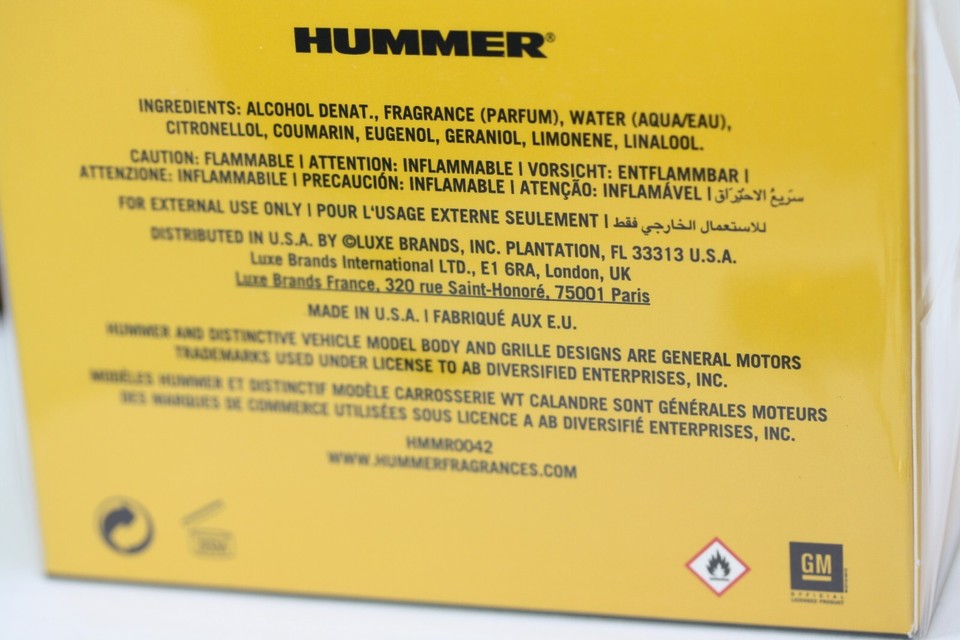 New Hummer Regular EDT Him 125mL 4.2 oz Eau De Toilette Spray Perfume ...