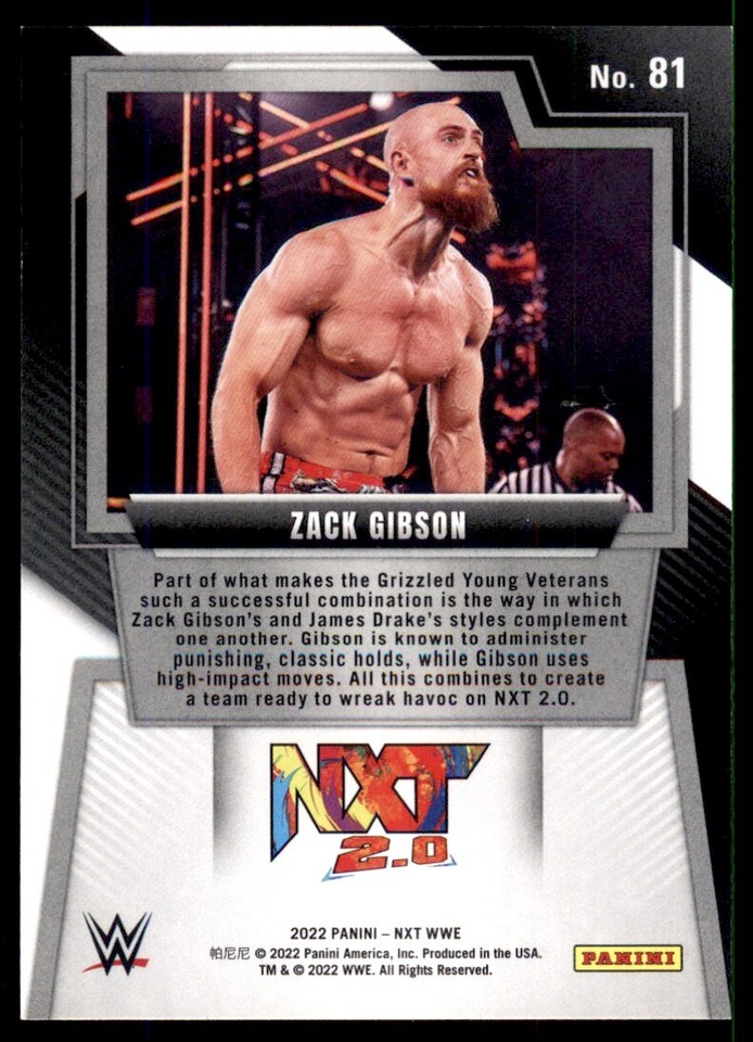2022 WWE NXT Wrestling Zack Gibson #81 | eBay