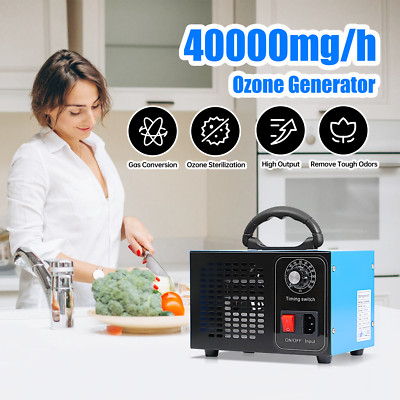 Portable 40g/h Ozone Generator Machine Air Purifier Ionizer Ozonator ...