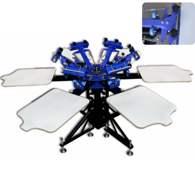 6 Color Screen Printing Machine Screen&Platen Rotating Screen Printing ...