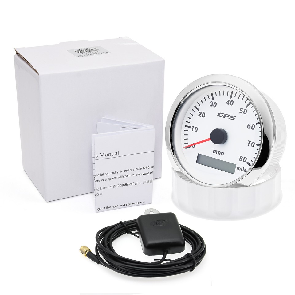 6 Gauge Set 85mm GPS Speedometer 80MPH Waterproof for Marine Boat Car ...