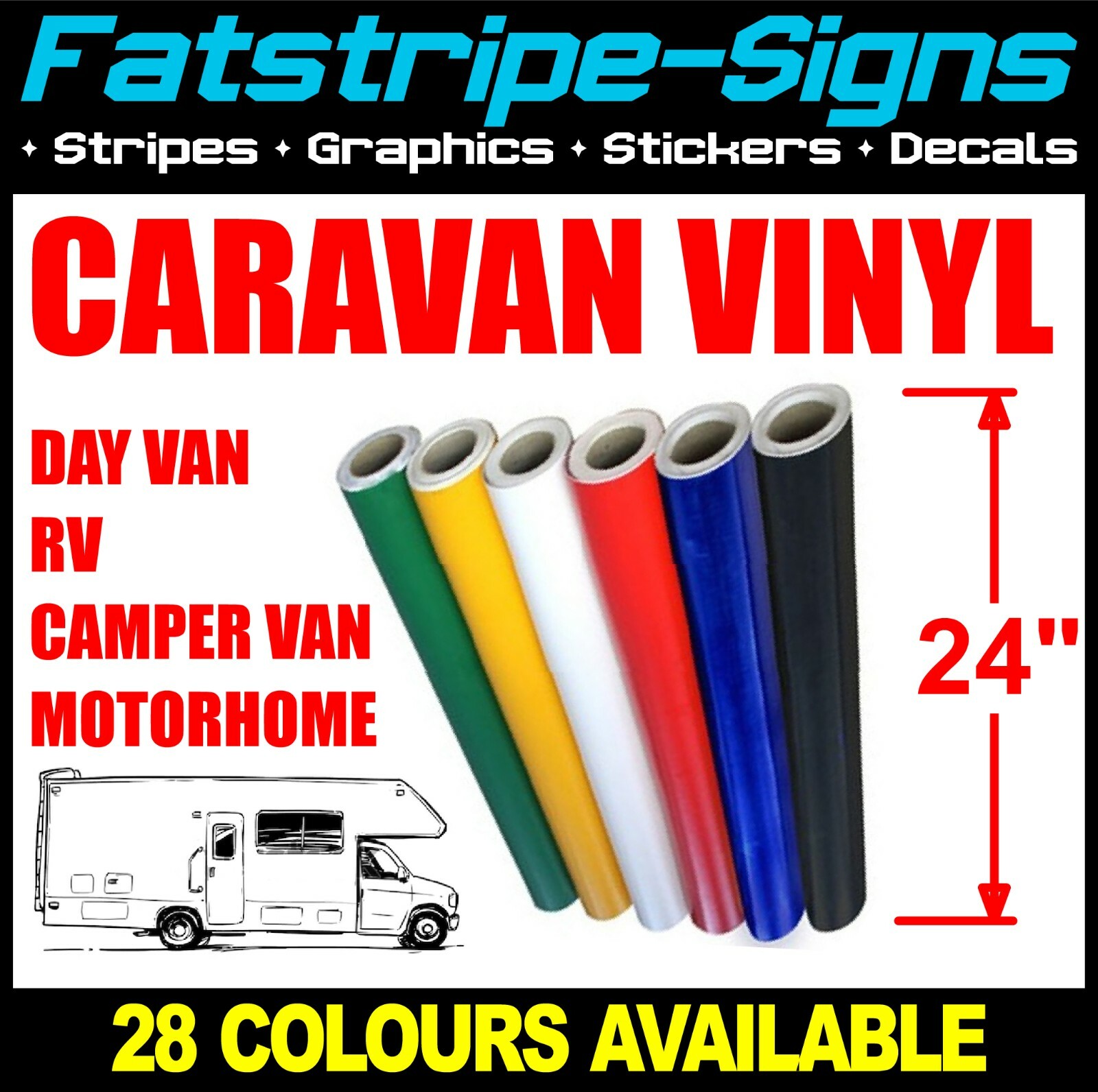 CARAVAN MOTORHOME VINYL STICKERS GRAPHICS DECALS CAMPER VAN POLYMERIC ...