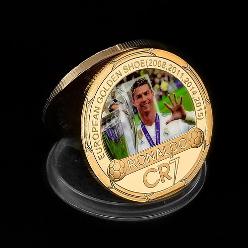 5PCS Cristiano Ronaldo Gold Coins Gift Box Set CR7 Football Super Star ...