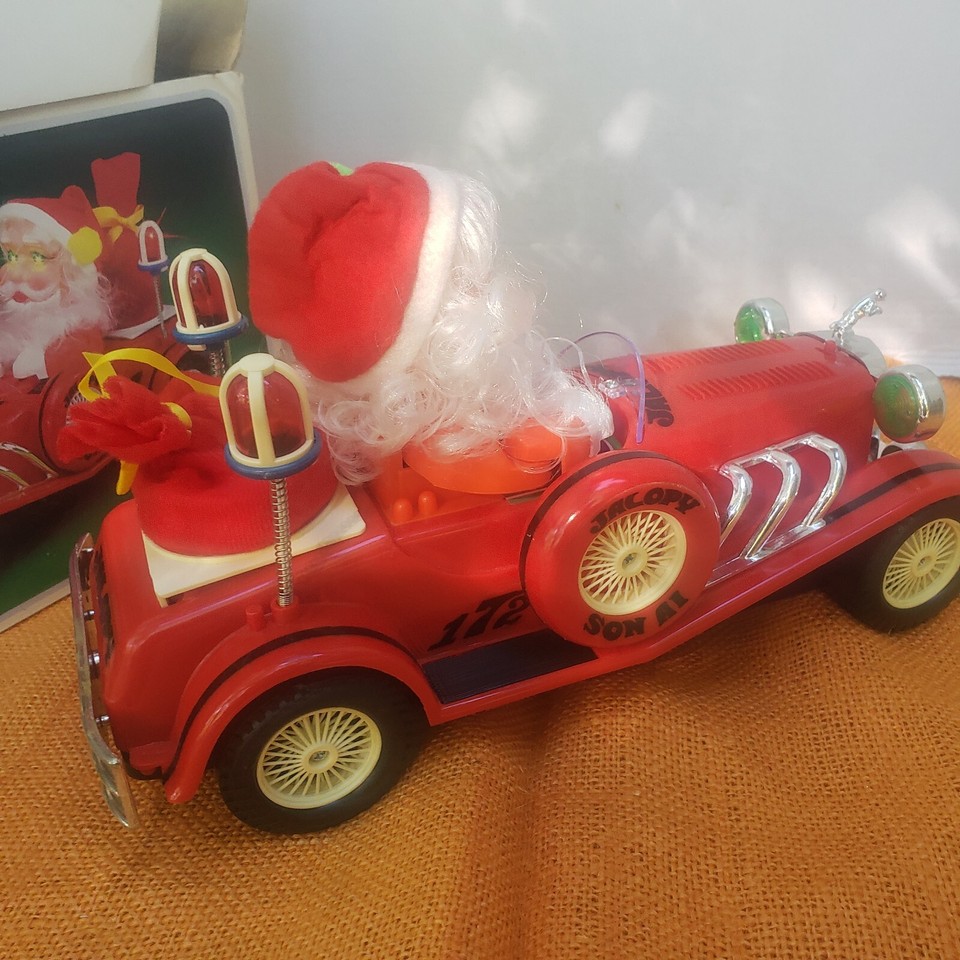 SANTA CLAUS 1984 OLD STYLE CARTOON CAR BUMP N GO FLashing Lights Works ...