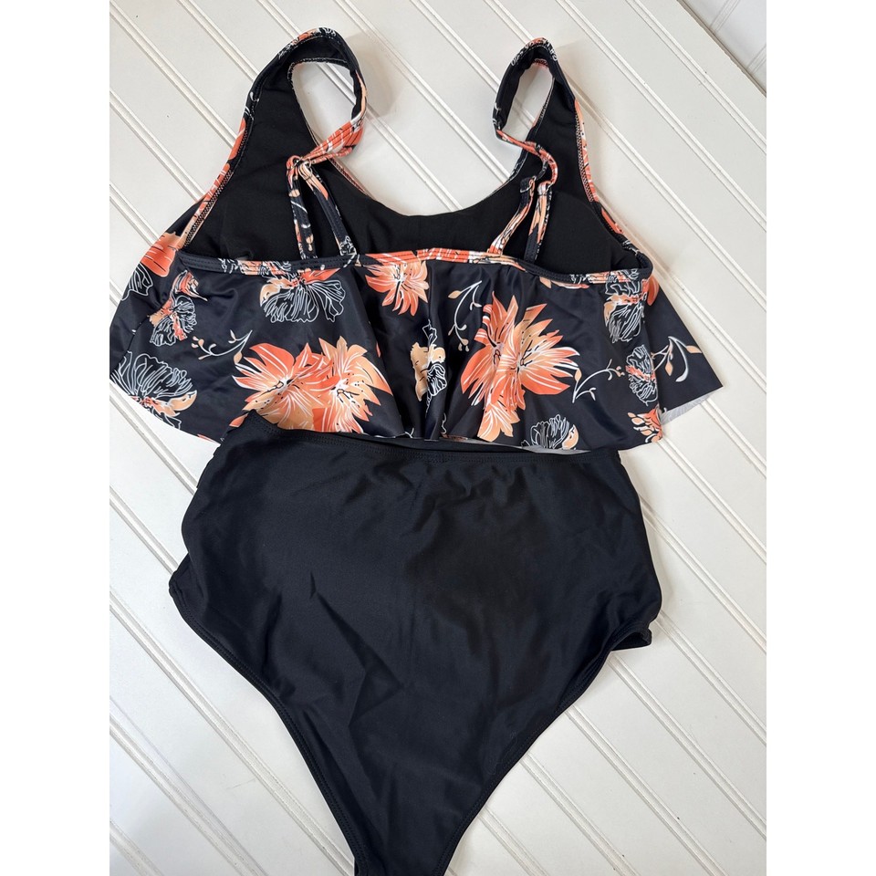 NWOT Amazon Bathing Suits Ruffled Flounce Top & High Waisted Bottom ...