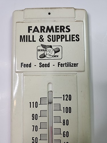 Vintage Farmers Mill & Supplies Thermometer Sign, Dekalb Chix, Salesman ...