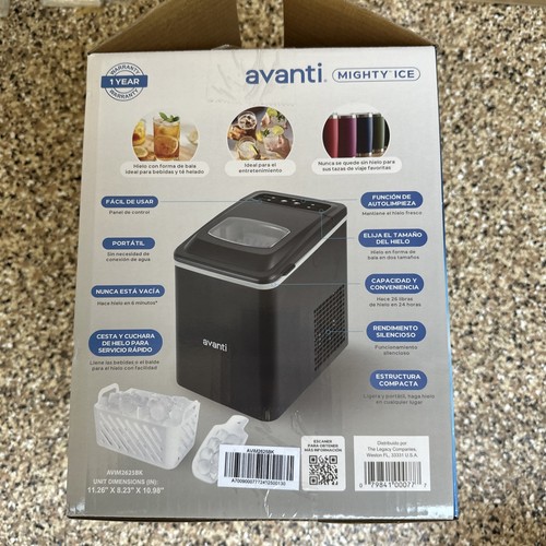 Avanti Mighty Ice 26 lb. Countertop Bullet Ice Maker ~ AVIM2625BK ~ New ...