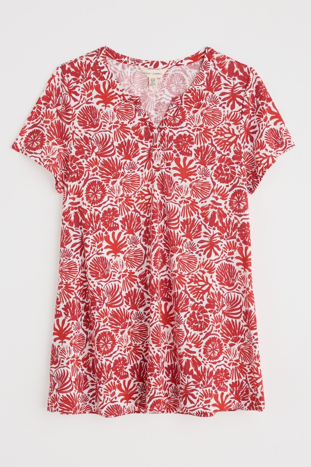 Seasalt Women's Top - red Risso Short Sleeve Top - Regular - Sea Tangle ...