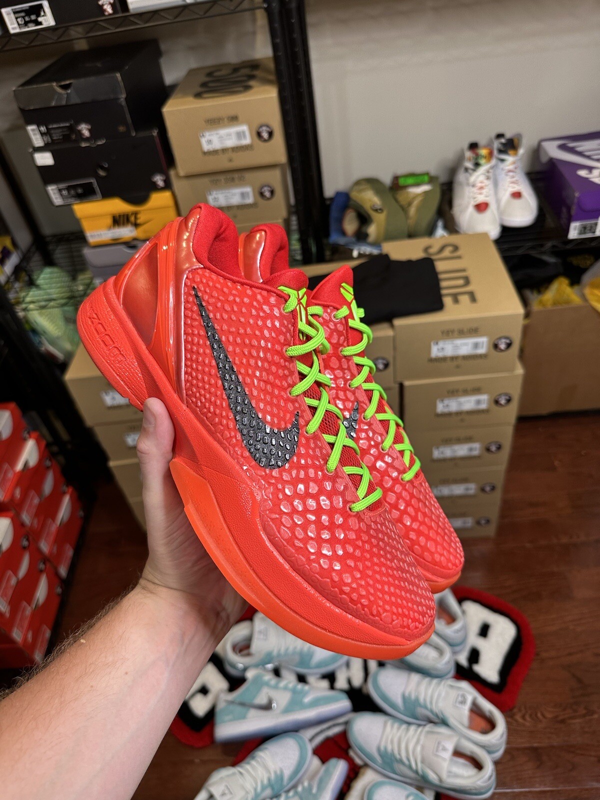 Size 12.5 - Nike Zoom Kobe 6 Protro Low Reverse Grinch for sale online ...