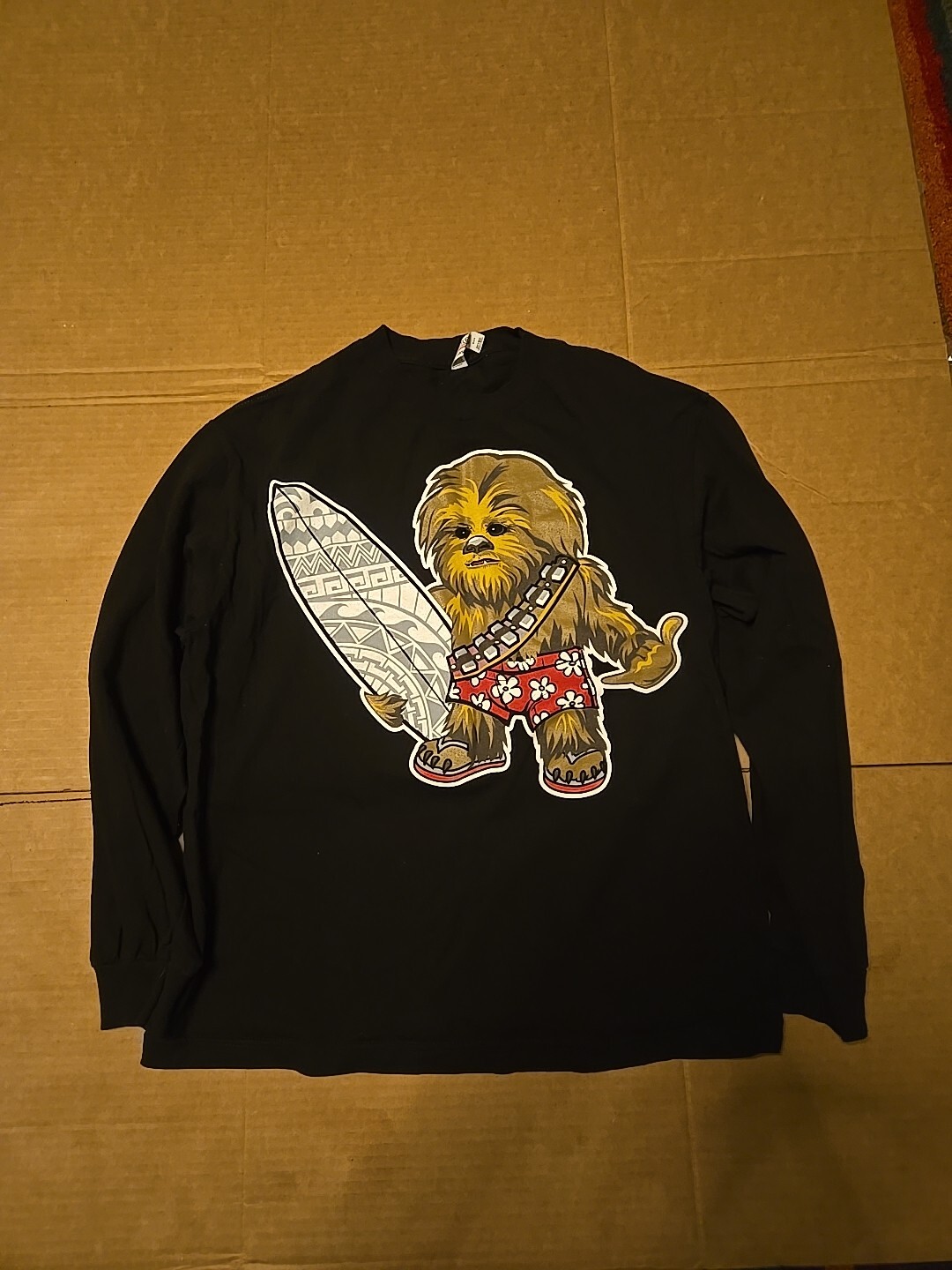 Pipe Dreams Surf Co Chewbacca Black Long Sleeve Sz M! - Gem