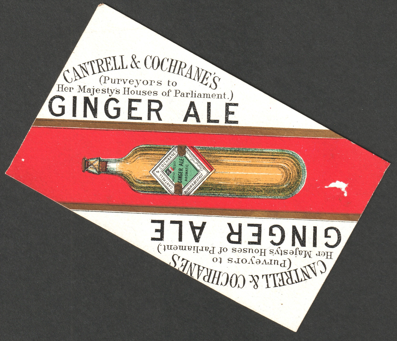 Round Bottom Ginger Ale Cantrell & Cochranes RARE bottle ad Victorian ...
