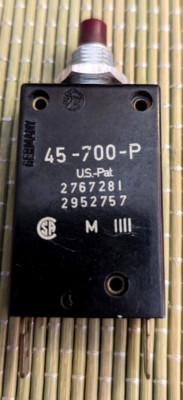 ETA CIRCUIT BREAKER, PUSH reset ,250v AC, 28V DC 5 amp (on reset button ...