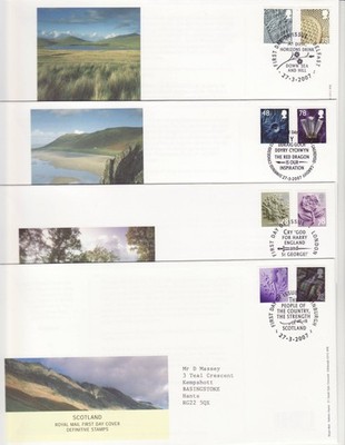 GB Stamps First Day Cover X 4 Regional Definitives W,S,NI,EN 48p and ...