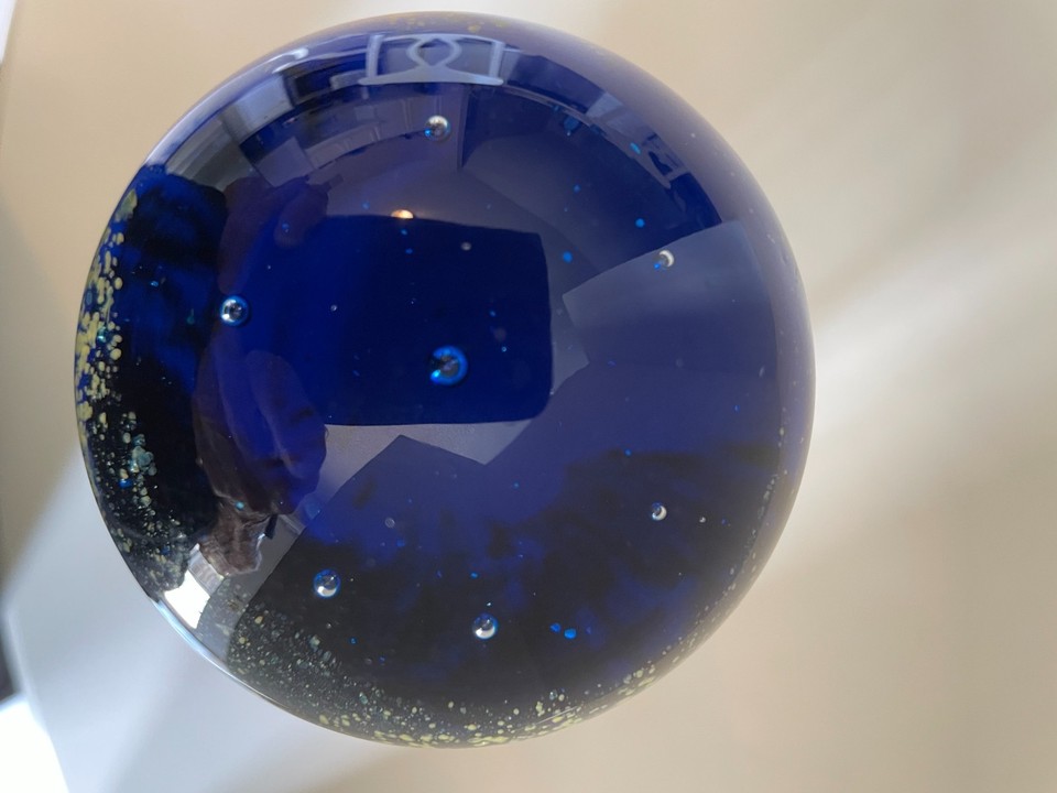 Art Glass Space Paperweight, Multicolor, Controlled Bubbles | eBay