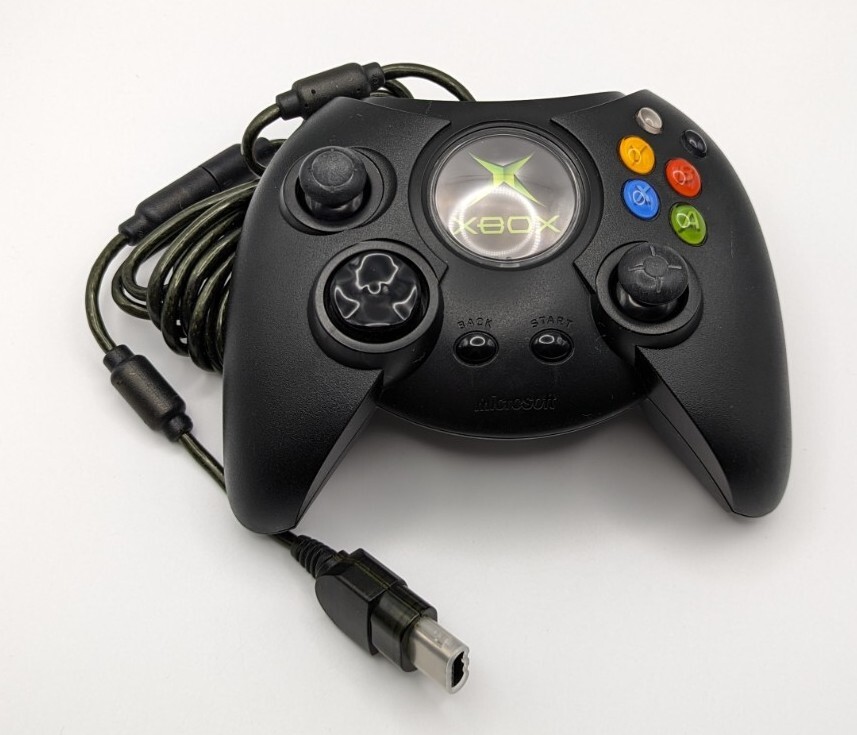 Original Microsoft Xbox Duke Controller w/ Breakaway Cable Black X08 ...