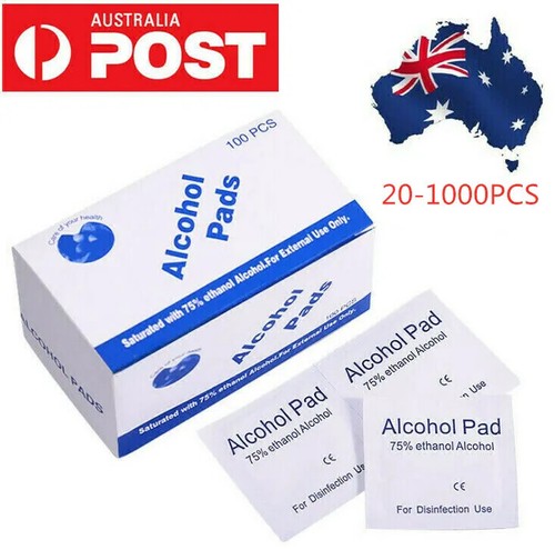 20-1000PCS Medi 75% Alcohol Pads Wipes Swabs Sterile Skin Swab Prep ...