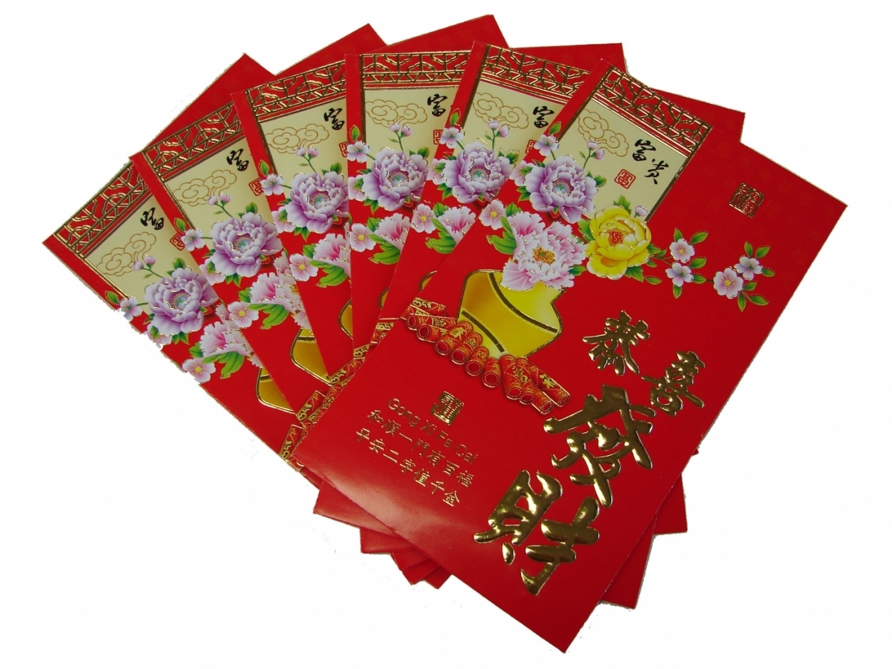 60PCS Big Chinese New Year Money Envelopes Hong Bao Red Packet With ...