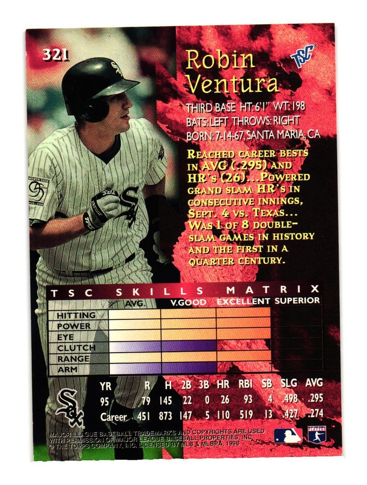 1996 Stadium Club #321 Robin Ventura Chicago White Sox | eBay