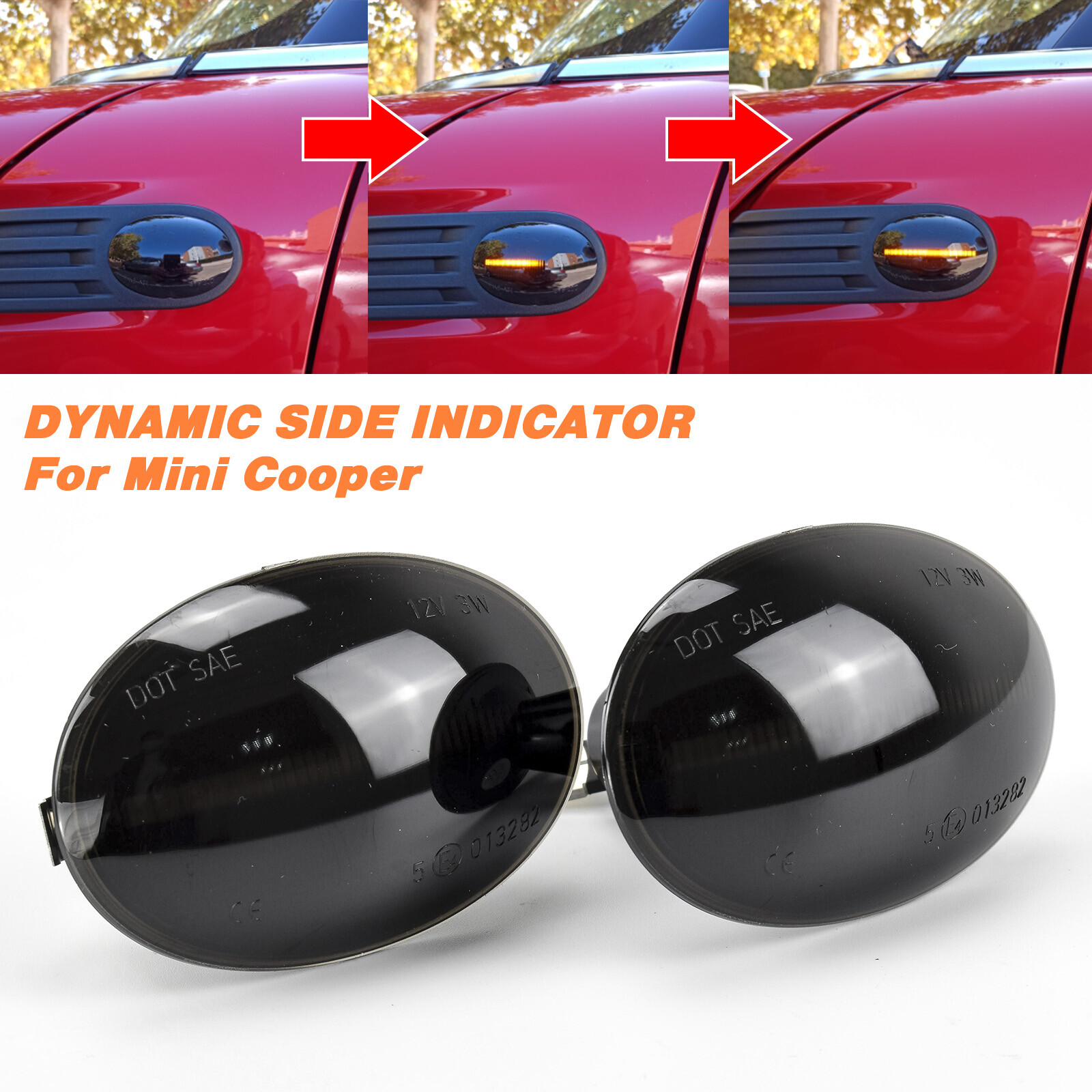 Side Repeater Light Indicator Dynamic LED For BMW MINI Cooper R55 R56 ...