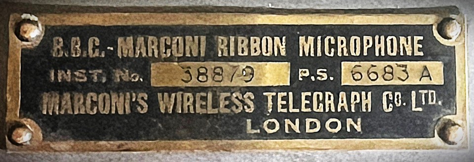 SUPER RARE! 1940's MARCONI Model AXB Ribbon Microphone, BBC w/stand ...