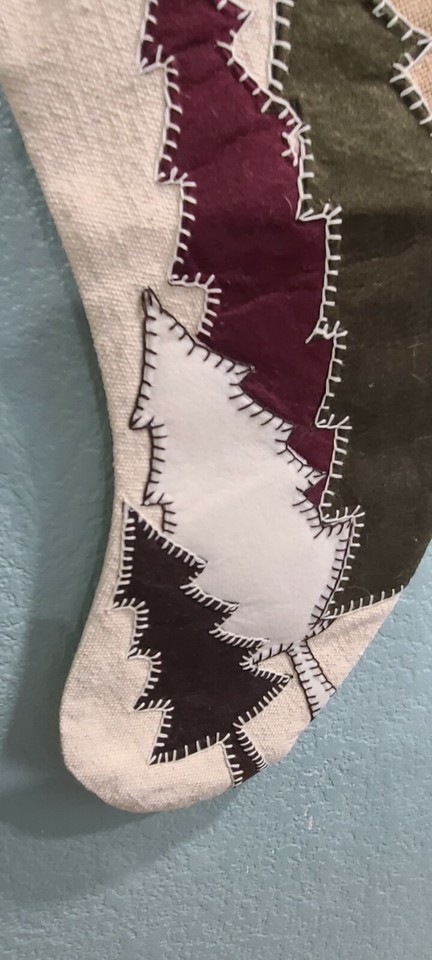 Christmas Stocking Trees Tree Primitive Embroidered Home Decorators ...