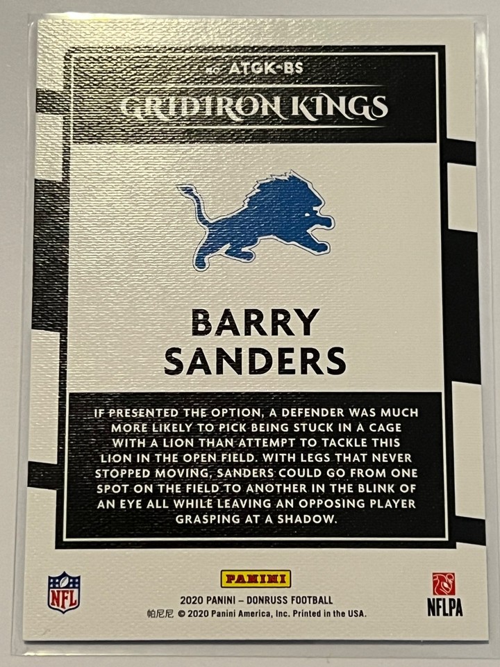 2020 Panini Donruss Barry Sanders Gridiron Kings Insert #ATGK-BS | eBay