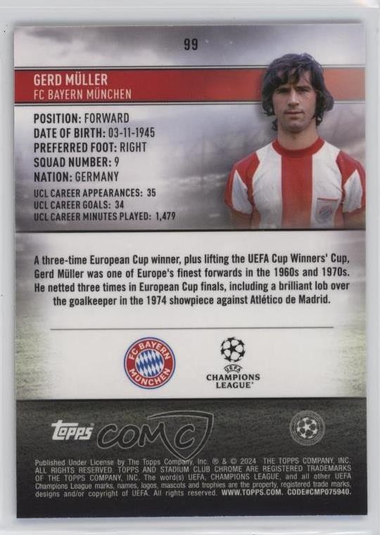 2023 Topps Stadium Club Chrome UCL Royal Blue Refractor /175 Gerd ...
