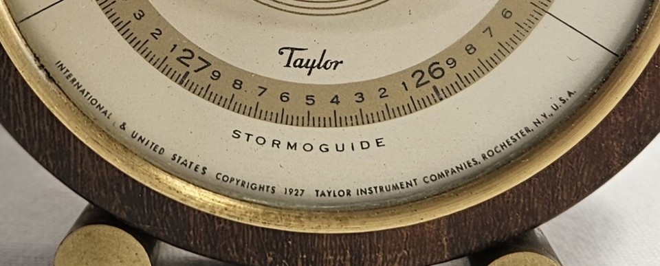 Vintage Taylor Instruments 1927 Stormoguide Barometer Brass & Wood ...