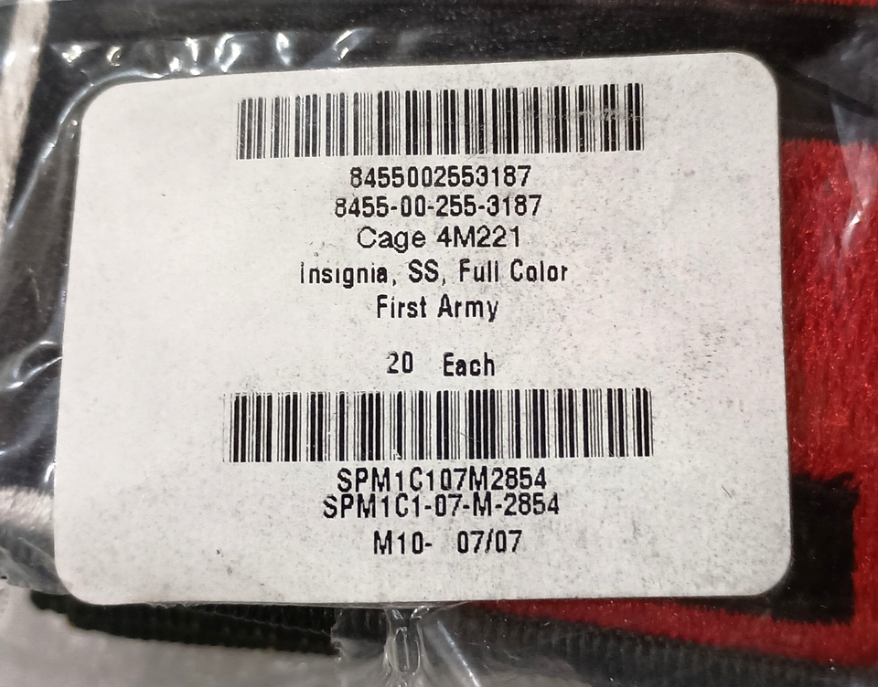 Vtg US United States 1st Army A logo Full Color Insignia Patch New NOS ...