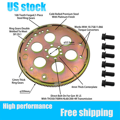 LS Adapter Flexplate W/Bolts Kit LS1 TH400 TH350 700R4 Swap Flywheel ...
