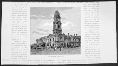 1886 Pic Atlas Australasia Antique Print of Hotham Town Hall Melbourne ...