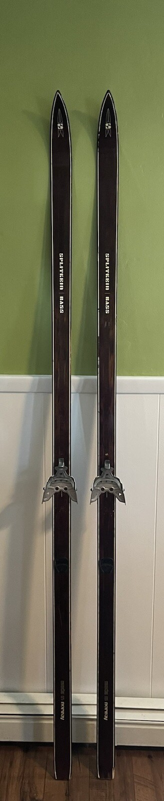 Splitkein Bass Vintage Oak Cross Country Skis w/ Bindings 200cm Made In ...