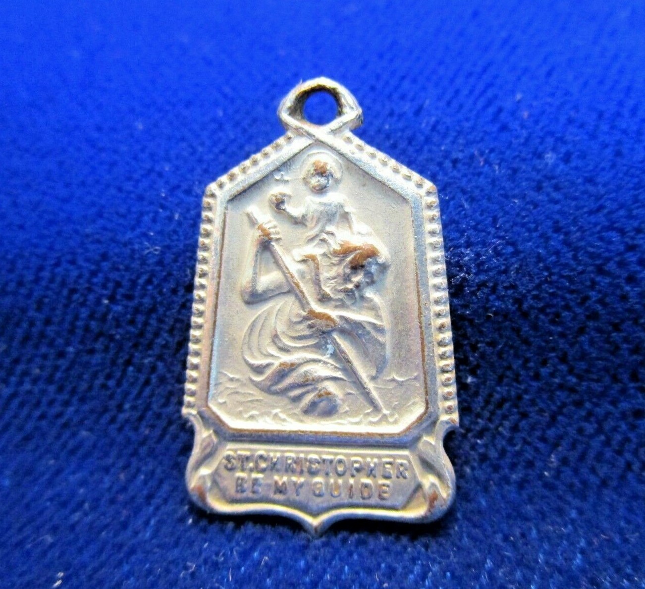 Vintage St Christopher Be My Guide Medal Silvertone I Am Catholic ...