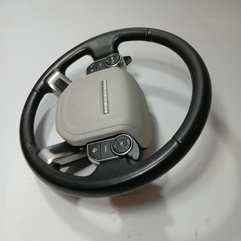 RANGE ROVER VOGUE L405 HEATED BLACK LEATHER STEERING WHEEL COMPLETE ...