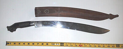 Sword Philippines Antique Sansibar Carved Horn Fixed Blade Knife Sheath ...