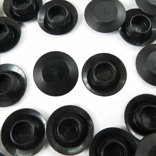 100 Flush Mount Black Plastic Body & Sheet Metal Plug Button 1/2" Hole ...